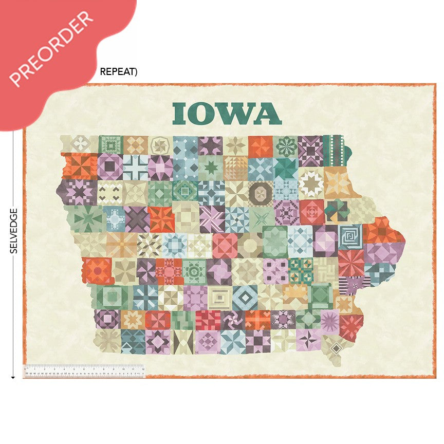 All Iowa Shop Hop 2025 Iowa 99 Counties Fabric Panel – Mashe Modern ...